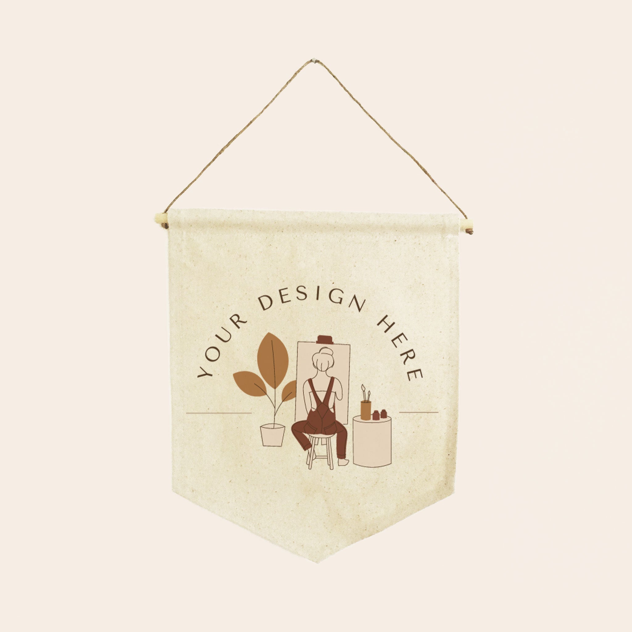Natural Cotton Canvas Shield Banner - Canvastry Wholesale