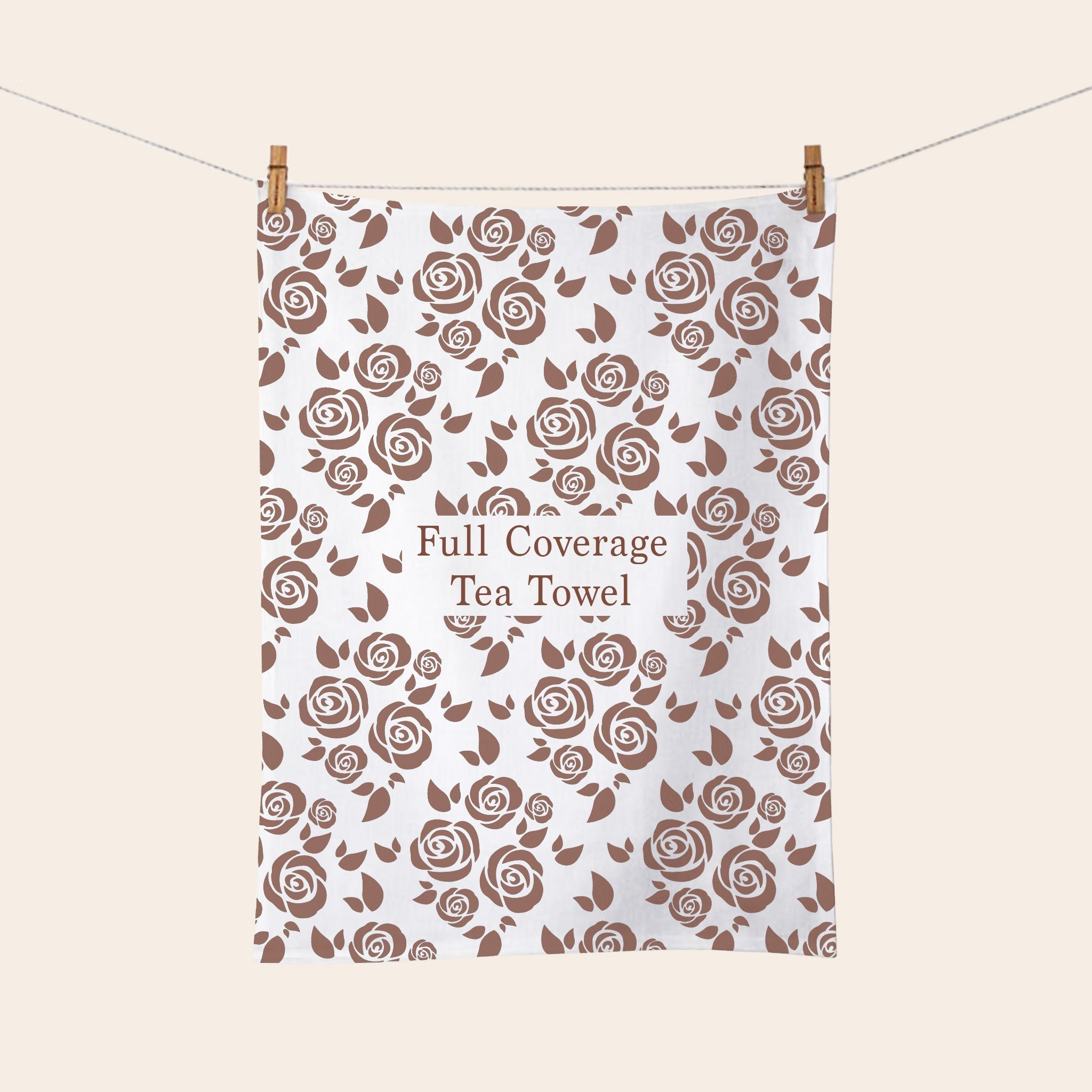 White Tea Towel with Full Coverage Print - Canvastry Wholesale